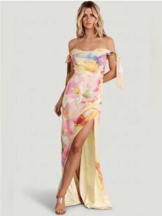 Baltic Born | Dresses | Baltic Born Pastel Floral Offshoulder Maxi ...